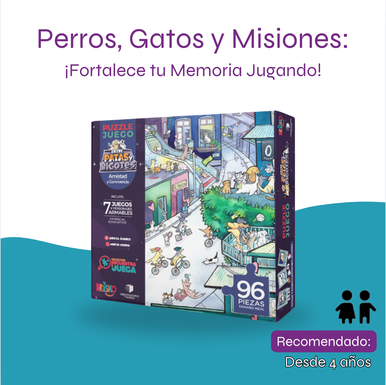 Puzzle Gatitos y perritos: Entre Patas y Bigotes (incluye 7 mini juego ...